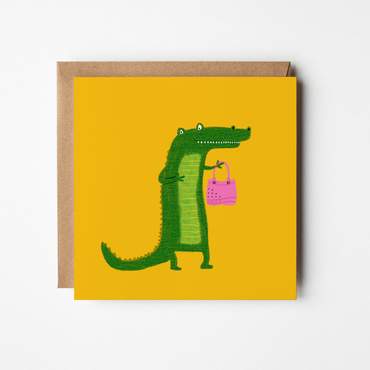 Croc with a Croc Bag - blank greetings card – DESIGN SMITH LTD
