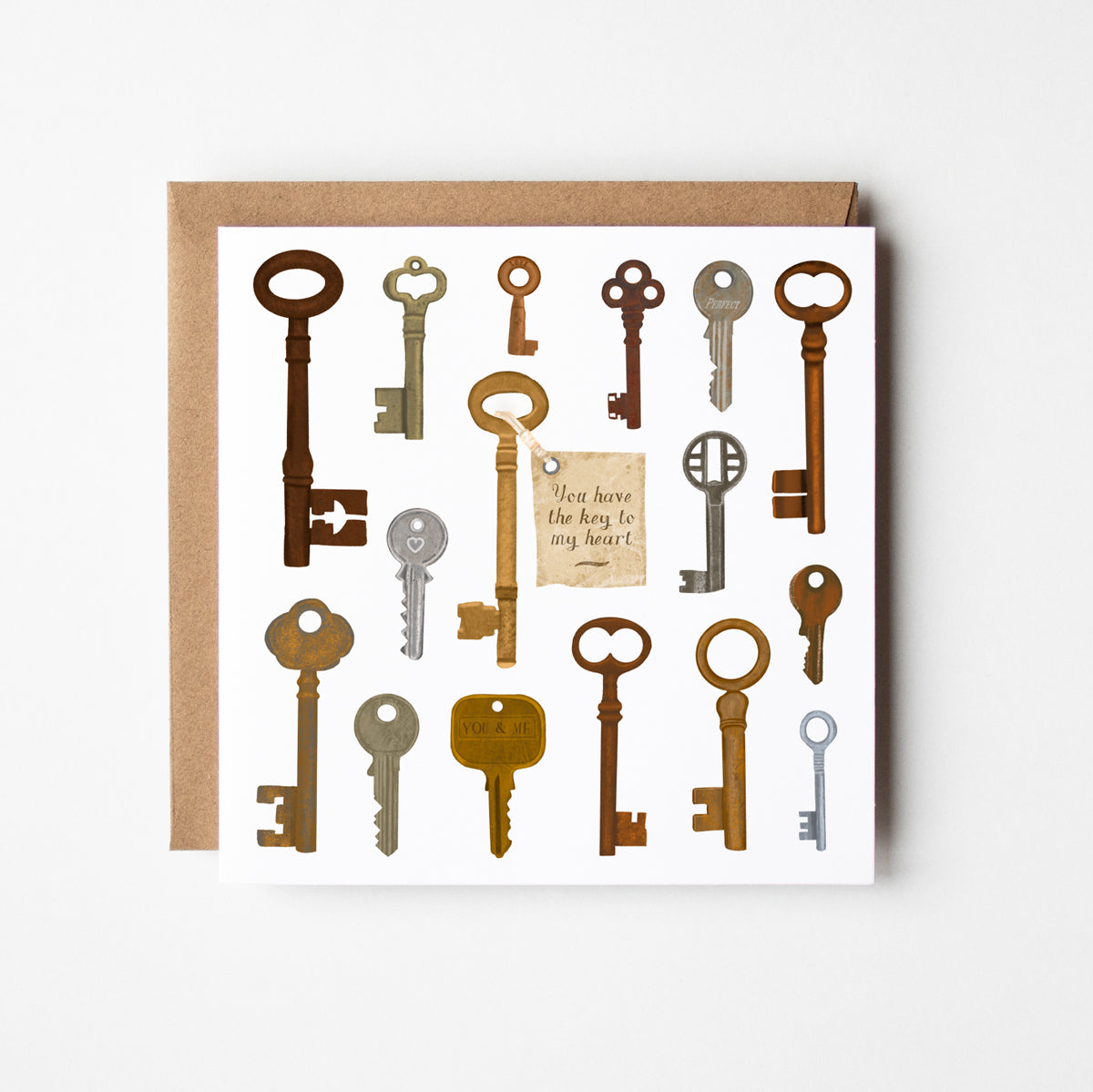 Key to my Heart - blank greetings card – DESIGN SMITH LTD