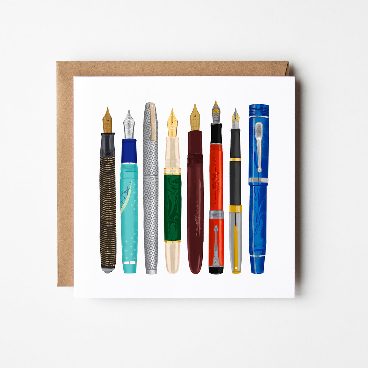 Vintage Pens - blank greetings card – DESIGN SMITH LTD