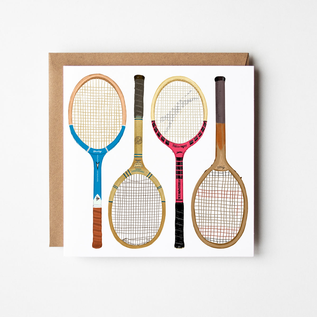Tennis Racquets - blank greetings card – DESIGN SMITH LTD