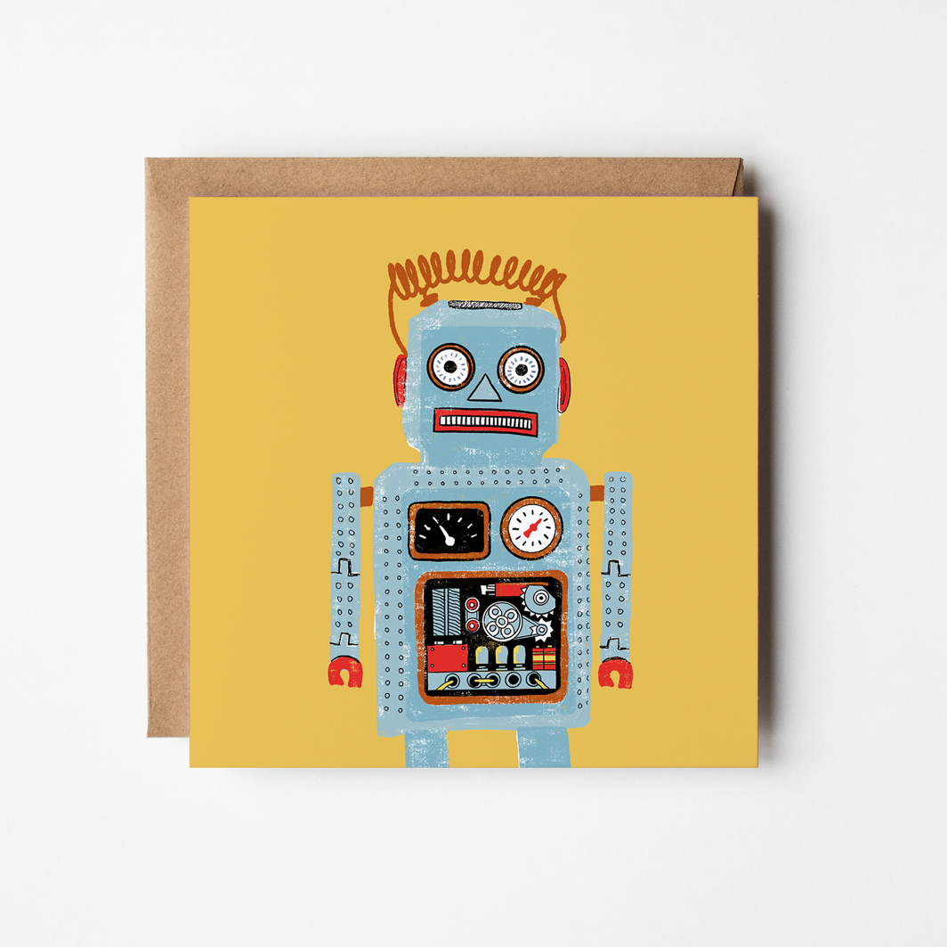 Robot - blank greetings card – DESIGN SMITH LTD